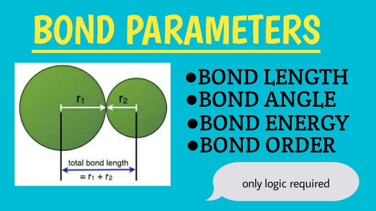 The Concept of Bond Parameters ( Bond Length , Bond Angle , Bond Energy ...