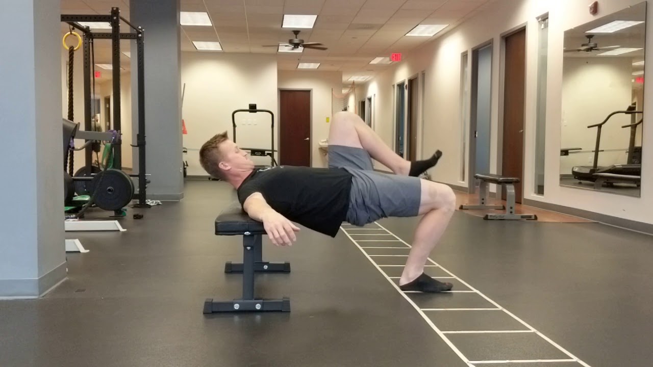 Shoulders Elevated Single Leg Glute Bridge - YouTube
