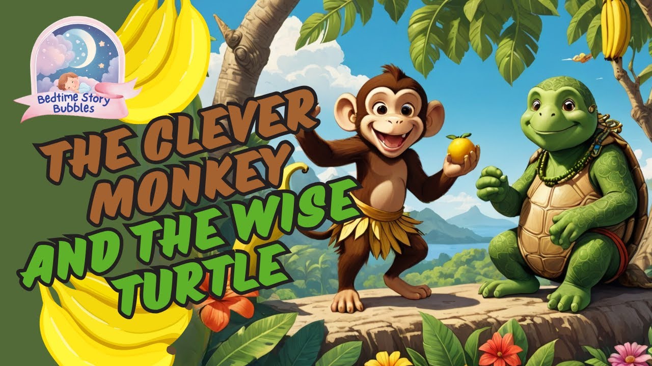 The Clever Monkey and the Wise Turtle - Bedtime Story Bubbles - Story time - YouTube