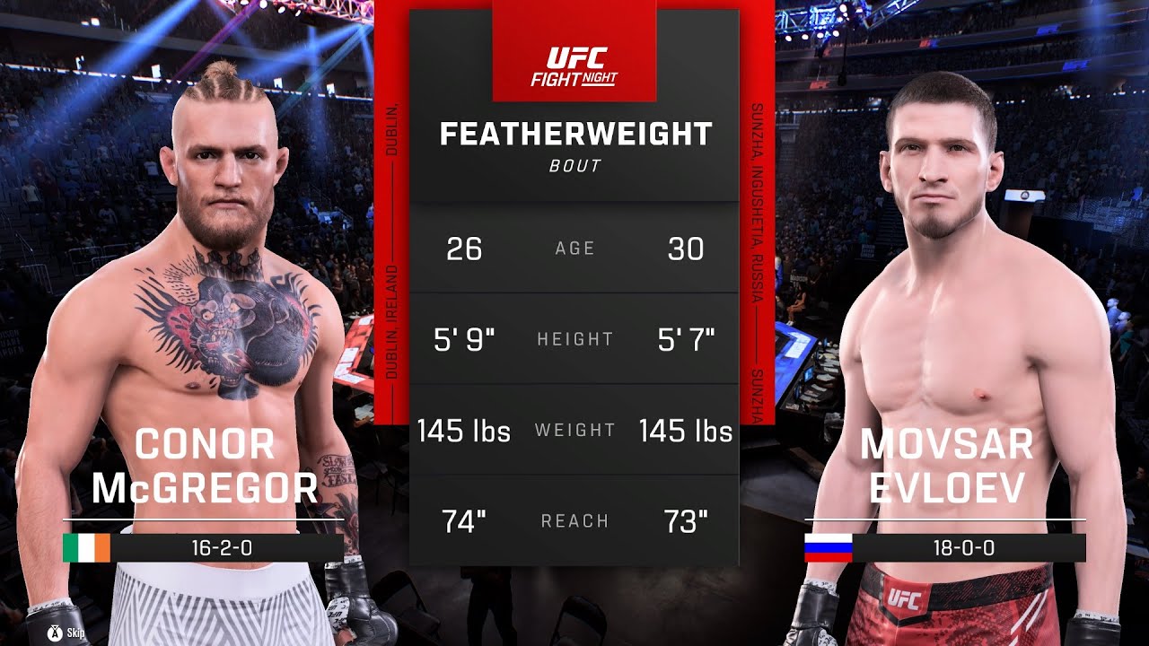 Conor McGregor vs Movsar Evloev UFC 5 Gameplay - YouTube