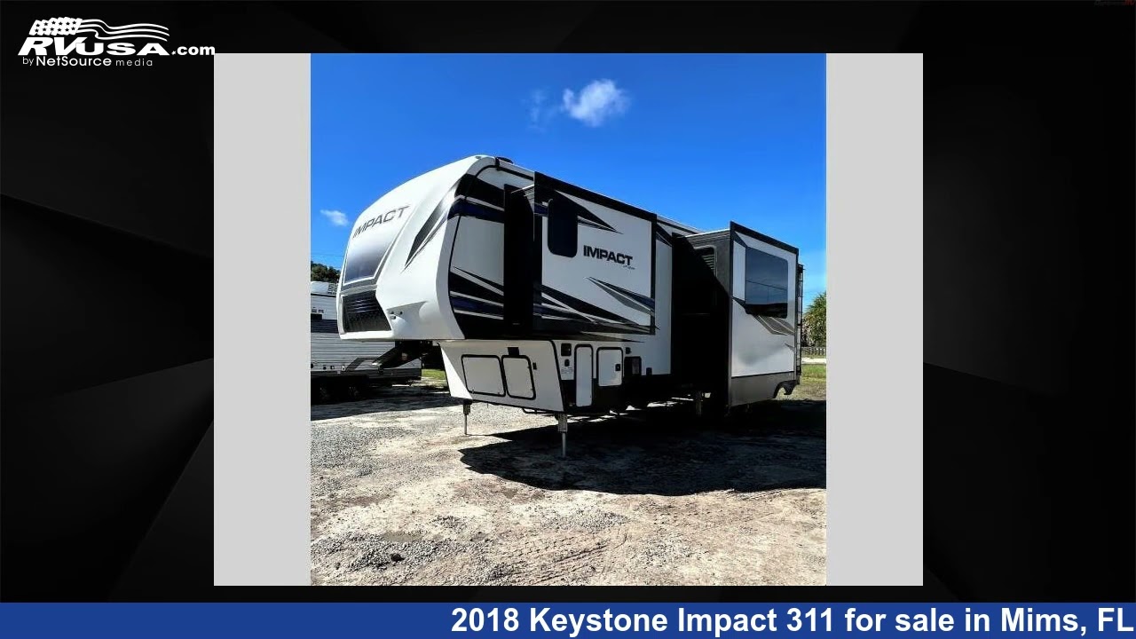 Phenomenal 2018 Keystone Impact 311 Toy Hauler RV For Sale in Mims, FL ...