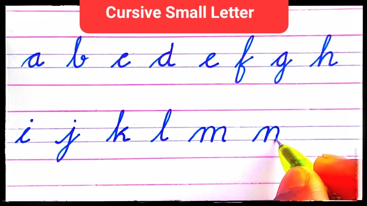 How to write cursive Small letter a to z for beginners | Cursive letter ...