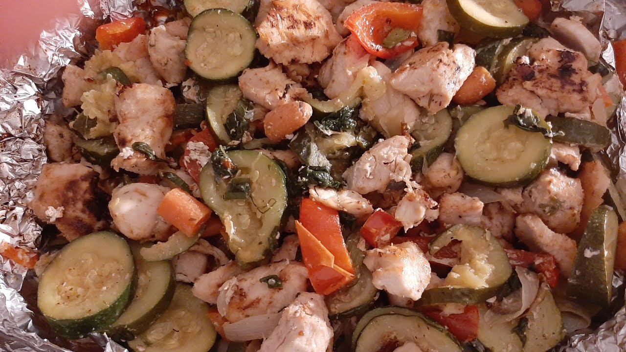 POLLO CON VEGETALES EN VUELTO EN ALUMINIO.AL ORNO. - YouTube