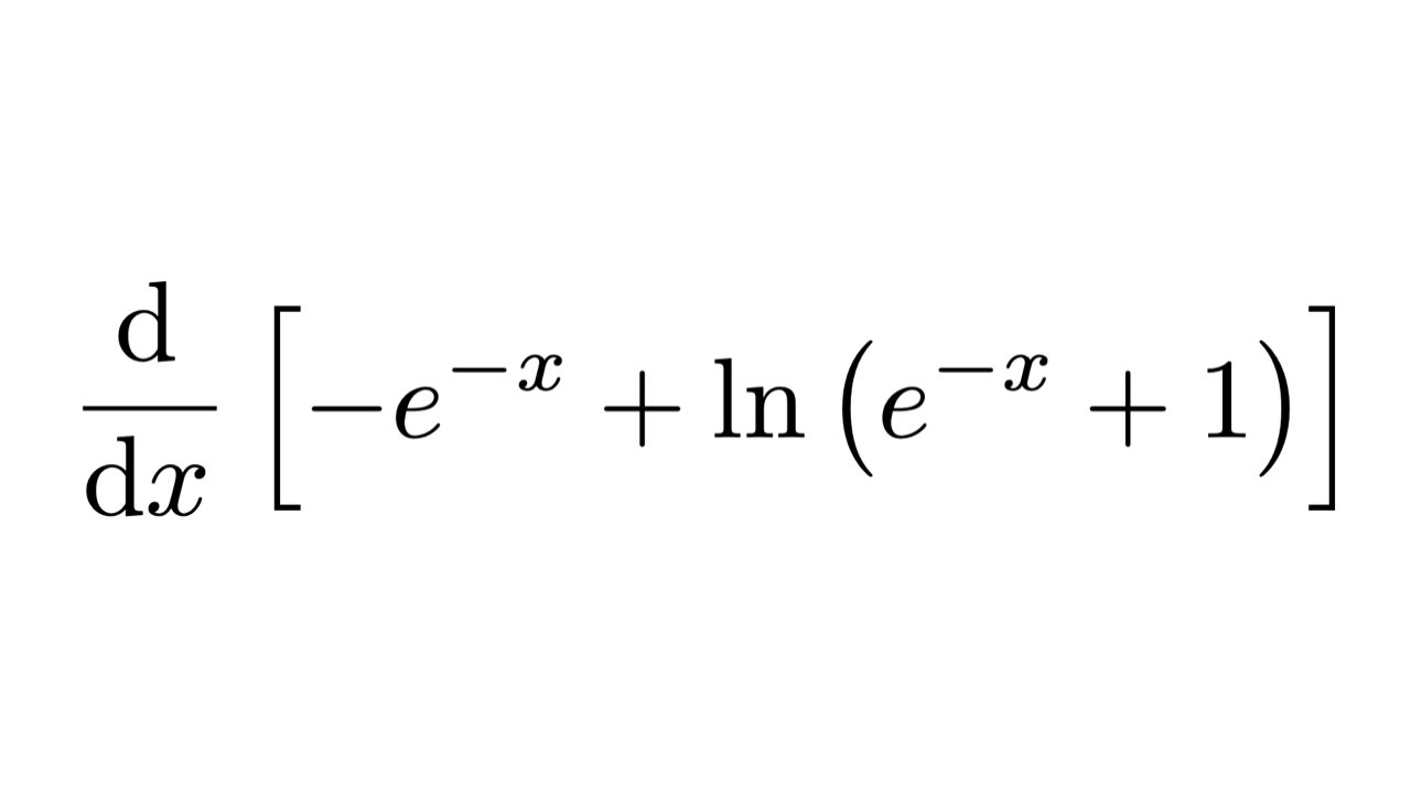Derivative Of e x Ln e x 1 YouTube