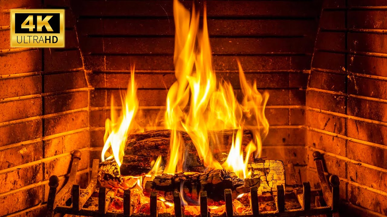 🔥¡Acogedora chimenea 4K UHD - Chimenea con sonidos de fuego crepitante ...