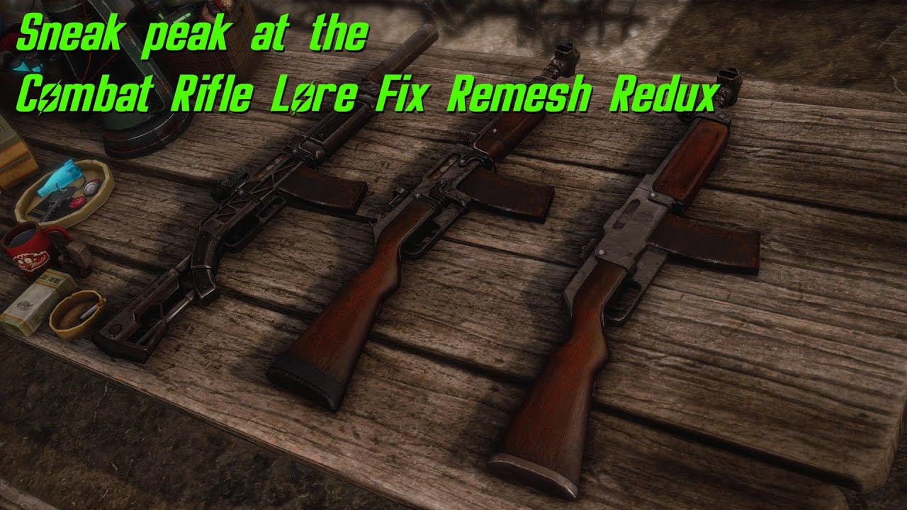 Sneak peak at the Combat Rifle Lore Fix Remesh Redux - YouTube