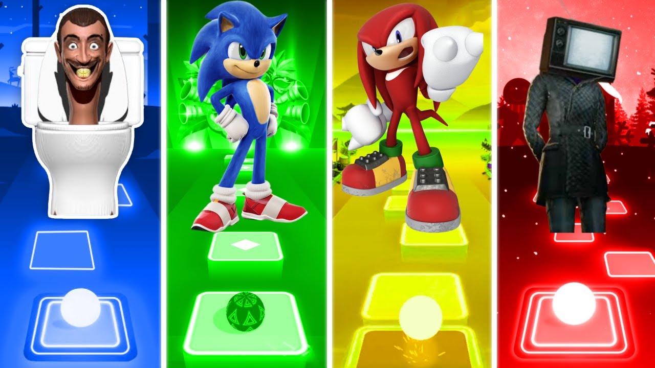 Skibidi toilet Vs Sonic Vs Knuckles Vs Tv woman - Tiles Hop EDM Rush ...