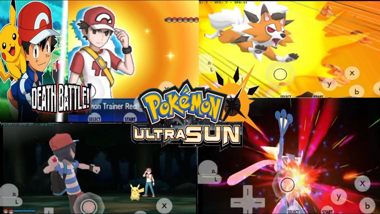 Pokemon Ultra Sun Ash VS Red epic 👍😻👍Battle Gameplay - YouTube