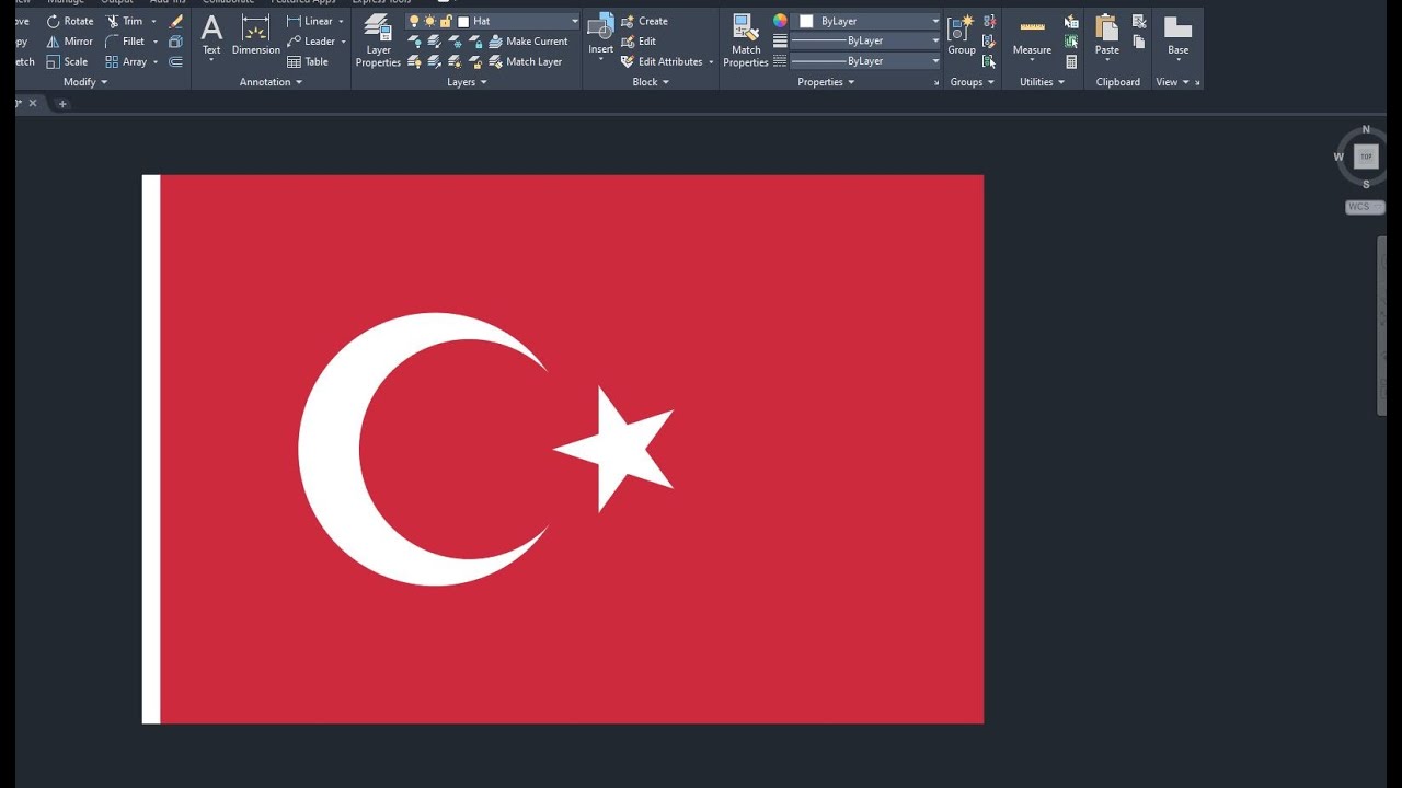 AutoCAD Time Attack: The Flag of the Republic of Turkey | National ...