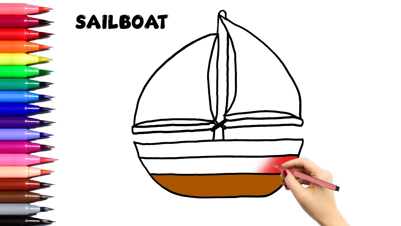 How To Draw a Boat | Learn Drawing, Coloring Basics for Kids, Toddlers ...