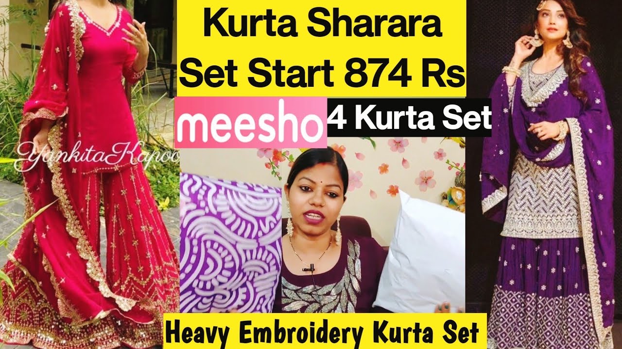 Meesho Sharara Set Haul/Honest Review/Eid Special Kurta Set/Heavy ...