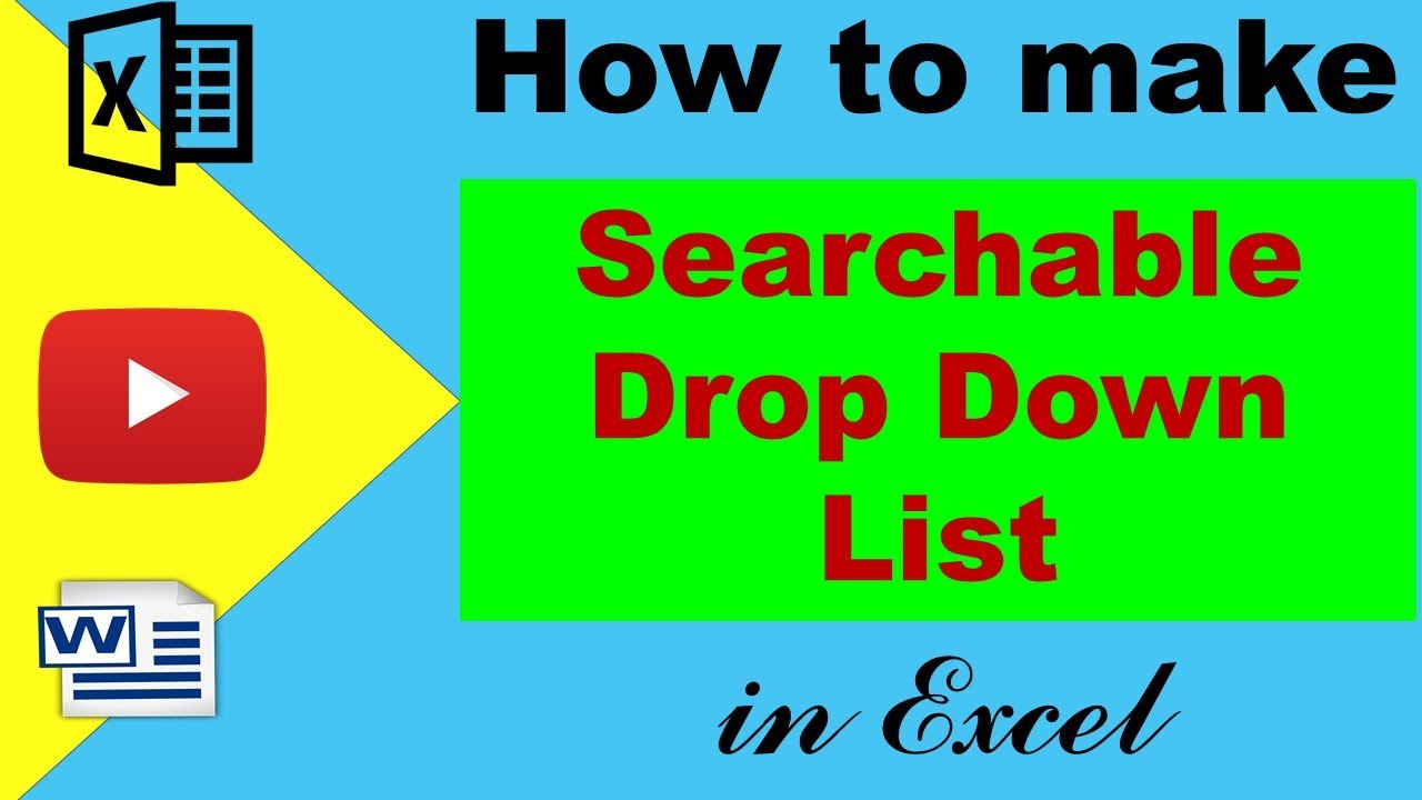 How To Create Searchable Drop Down List In Excel YouTube How To Create Searchable Drop Down List In Excel YouTube