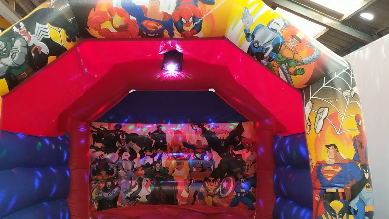 Superhero Disco Bouncy Castle - YouTube