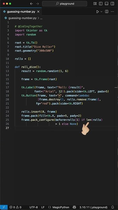 How I Made a Dice Roller in Python With Just 36 Lines! #python #coding #programming - YouTube