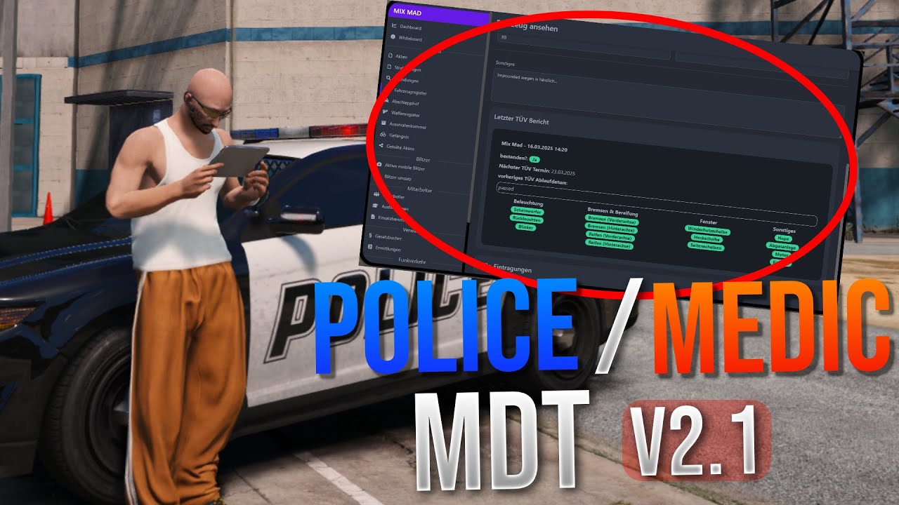 POLICE / MEDIC MDT Script - TÜV, Jail-Management und mehr V2.1 | FiveM ...