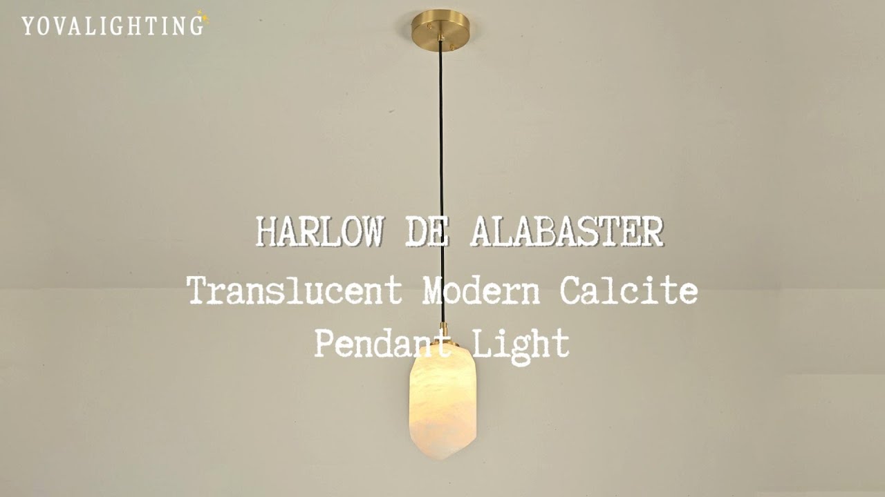 HARLOW DE ALABASTER Translucent Modern Calcite Pendant light - YouTube