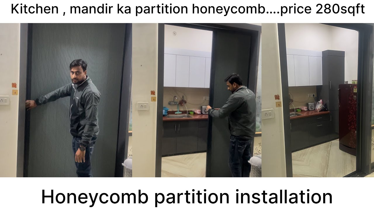Honeycomb partition installation | honeycomb door | kitchen sliding ...
