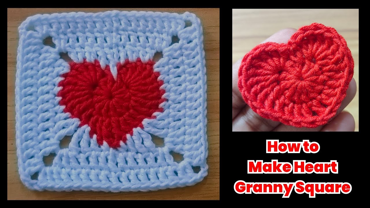How to Create a Heart Granny | How to make a Heart with Crochet | Heart ...