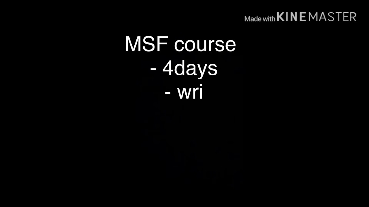 MSF course ,Maryland - YouTube
