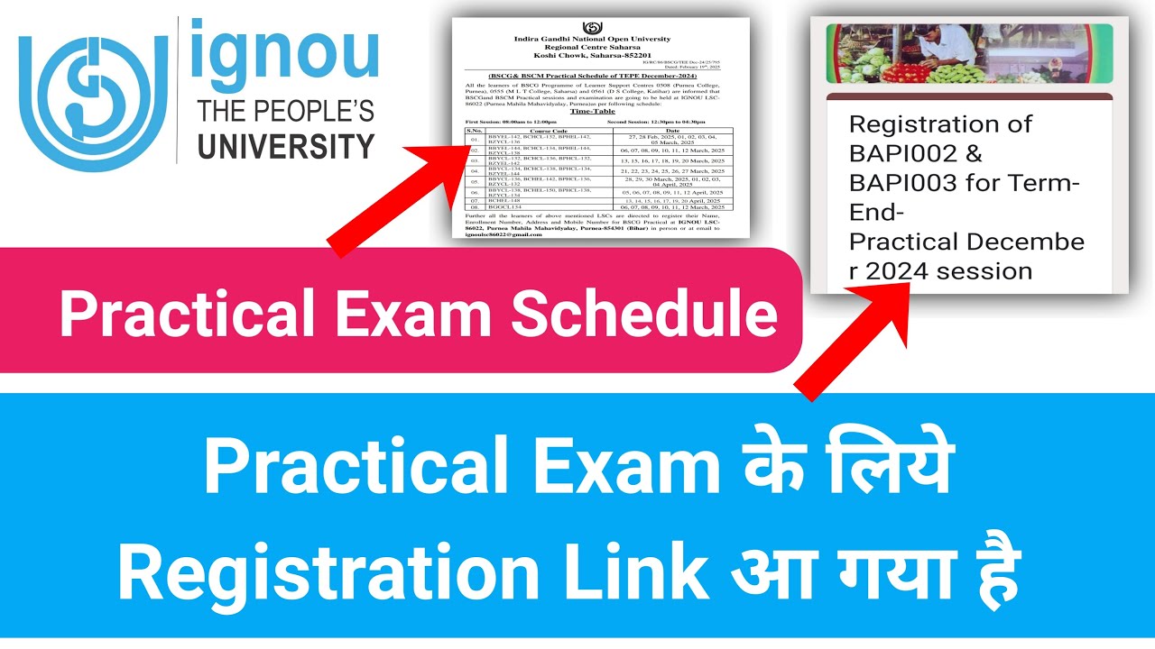 IGNOU Practical Exam Registration 2025 | IGNOU Practical Exam From 2025 ...