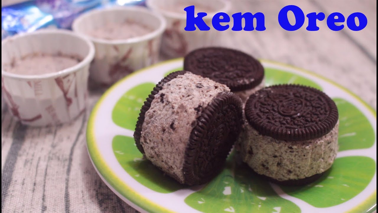KEM OREO SANDWICH mát lạnh cực ngon dễ làm lắm luôn - Oreo ice cream ...