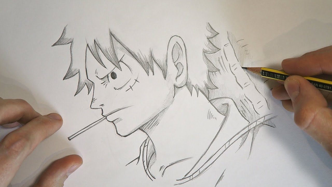 How to Draw Luffy | Side Face | Anime Drawing | Monkey D. Luffy | Step ...