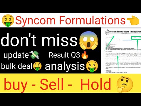 Syncom Formulations stock latest news update analysis Syncom😱 ...
