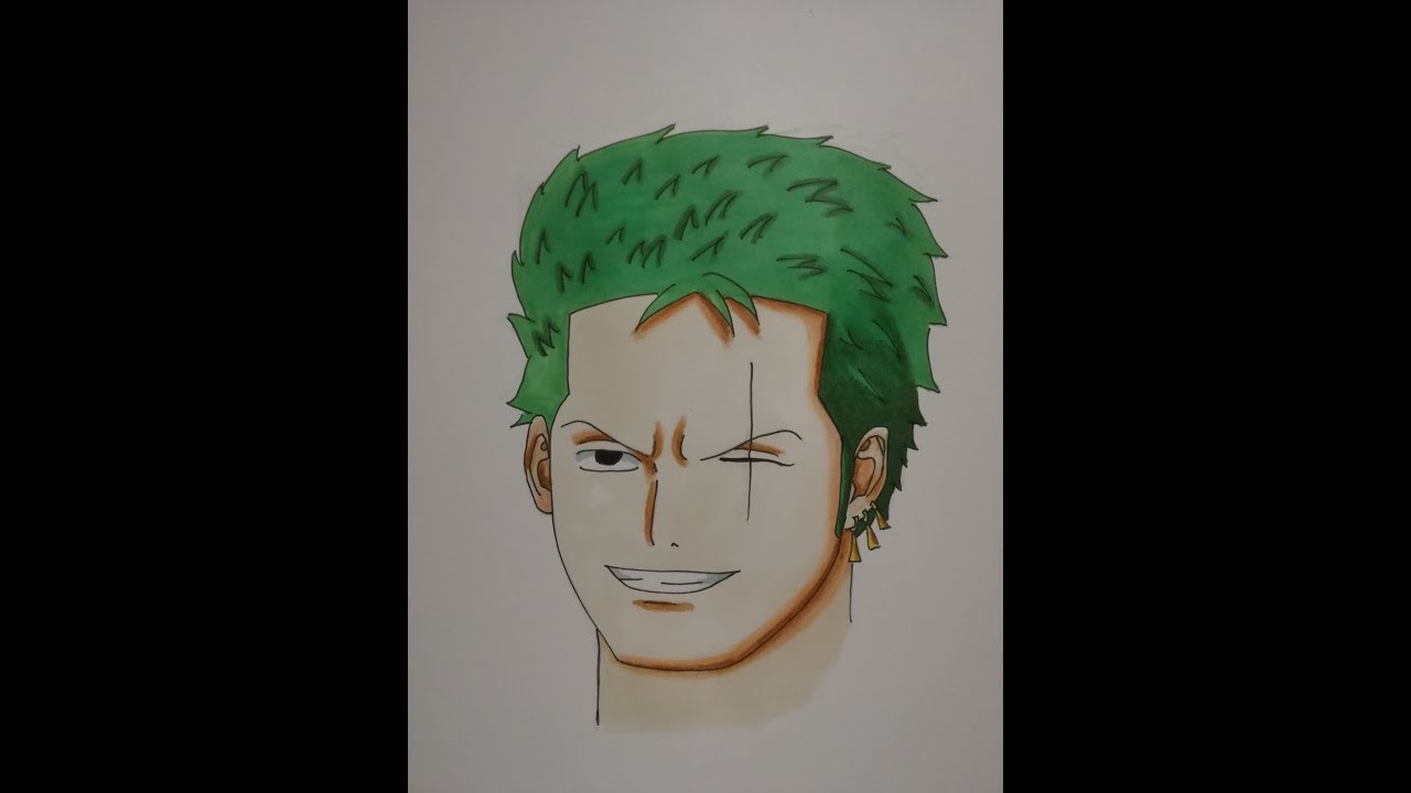 Speed paint Zoro's face (One piece) - YouTube