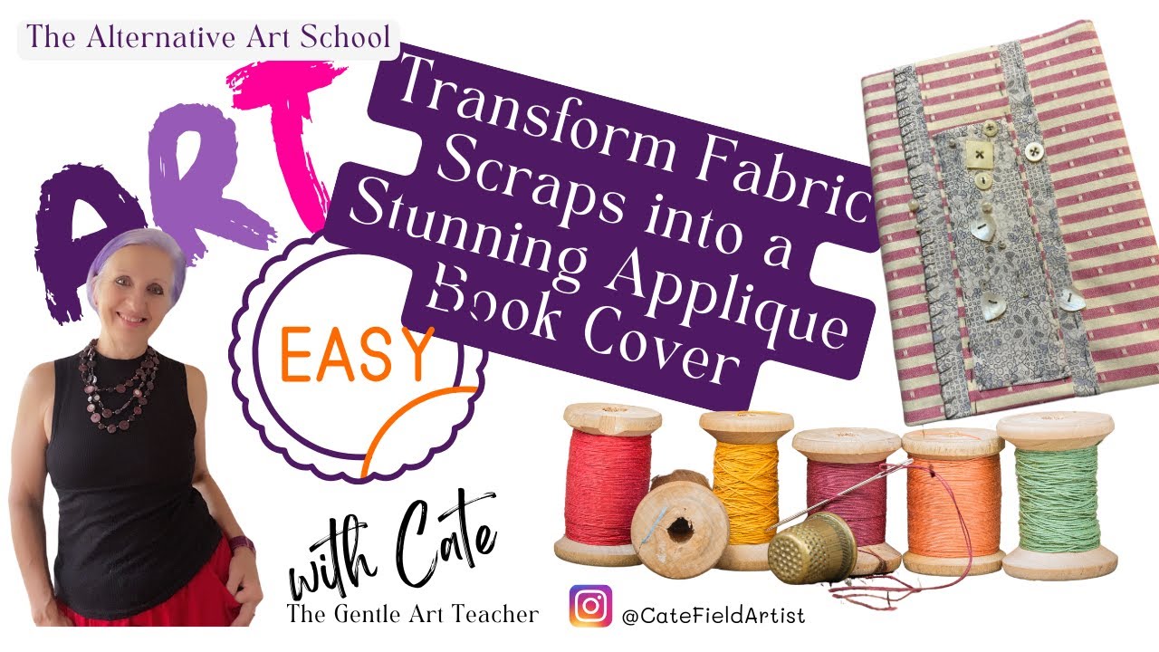 Transform Fabric Scraps into a Stunning Applique Book Cover - YouTube
