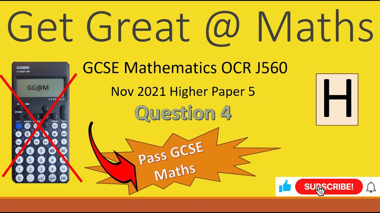 GCSE Maths Higher OCR November 21 paper 5 Question 4 - scatter graphs ...