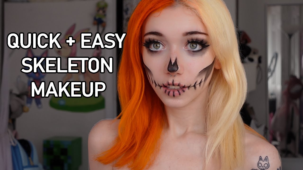 Quick + Easy Skull Makeup Tutorial - YouTube