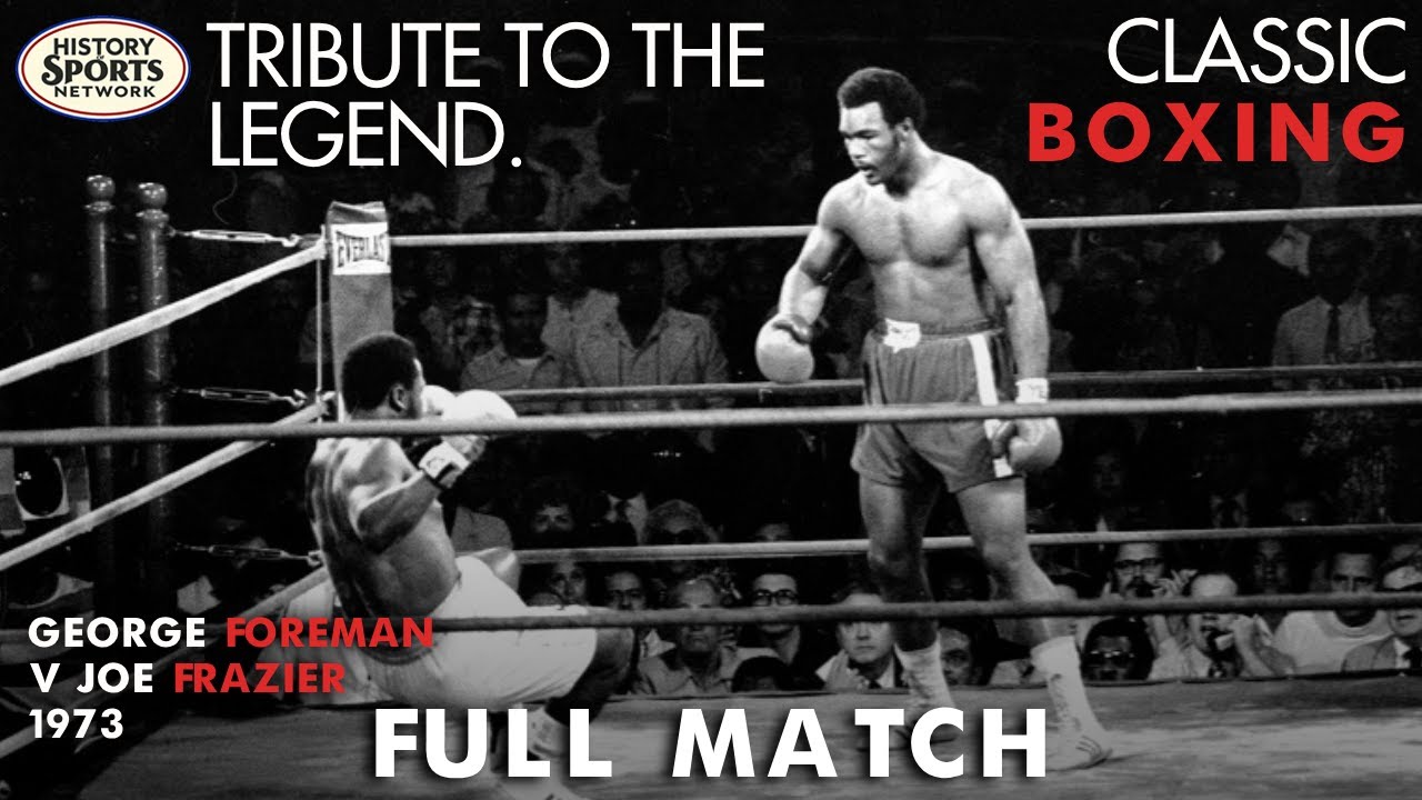 GEORGE FOREMAN V JOE FRAZIER 1973 FULL MATCH & POST MATCH INTERVIEW ...