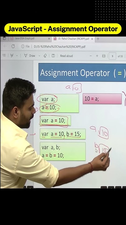 JavaScript - Assignment Operator #incapp #rahulchauhansir #shorts #virelvideo #coding #html ...