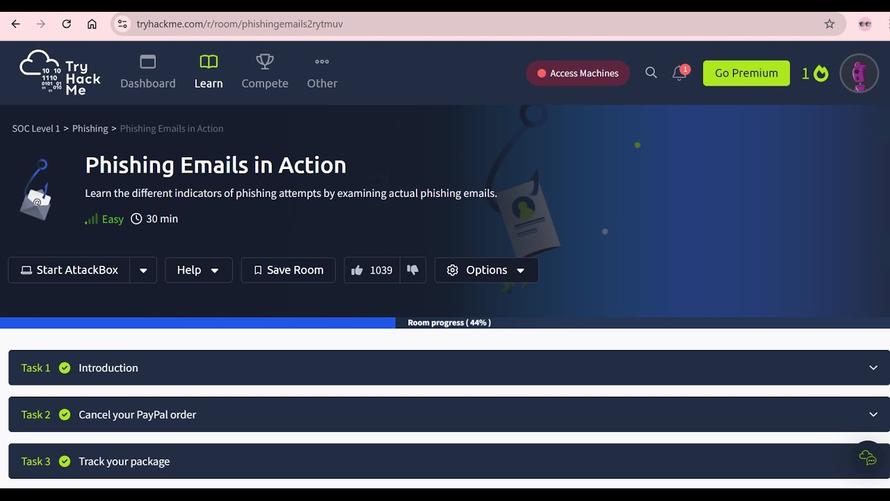 Phishing Emails (Examples) Part 1 In Action | TryHackMe | 2024 - YouTube