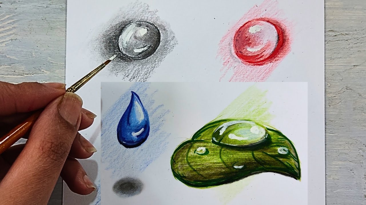 how to Draw water drops|Easily draw colored water drops💦 - YouTube