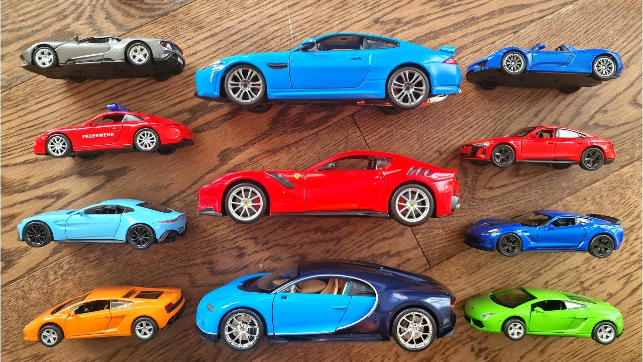 Mix of large and small die cast model cars - checking interiors too ...