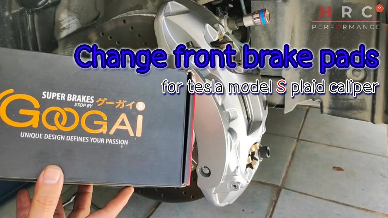 Change front brake pads for tesla model S plaid caliper - YouTube