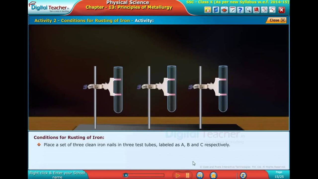 Conditions for Rusting of Iron, Class 10 Physics | Digital Teacher ...