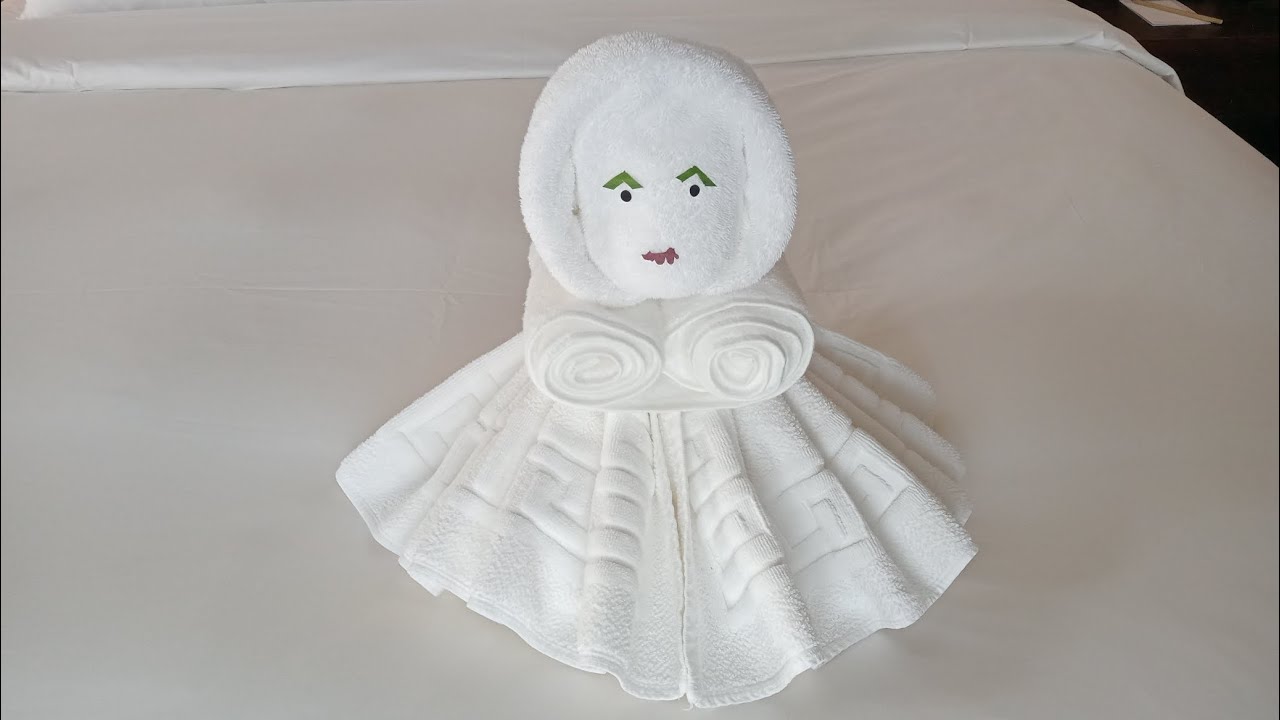 how to make towel folding doll||beautiful towel art||towel doll ...
