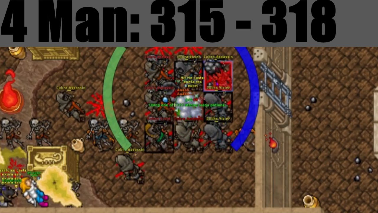 Tibia - 315 to 318 - Cobra Underground Bad Day - 4x Team Hunt - From 0 ...
