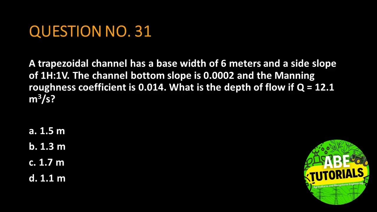 A Trapezoidal Channel Has A Base Width Of 6 Meters And A Side Slope Of A Trapezoidal Channel Has A Base Width Of 6 Meters And A Side Slope Of