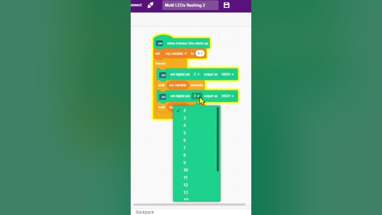 Easy learn Arduino Uno + PictoBlox. Running LEDs variant. - YouTube