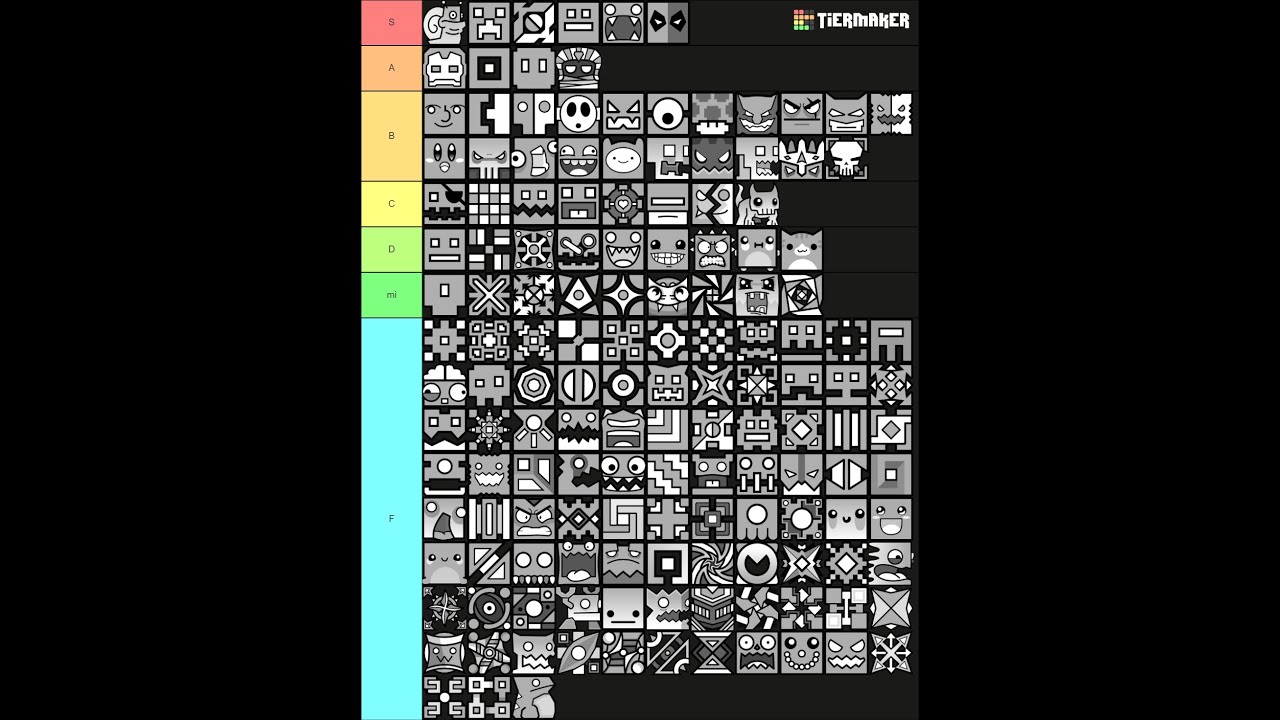 Create a Geometry Dash Tier List TierMaker - YouTube