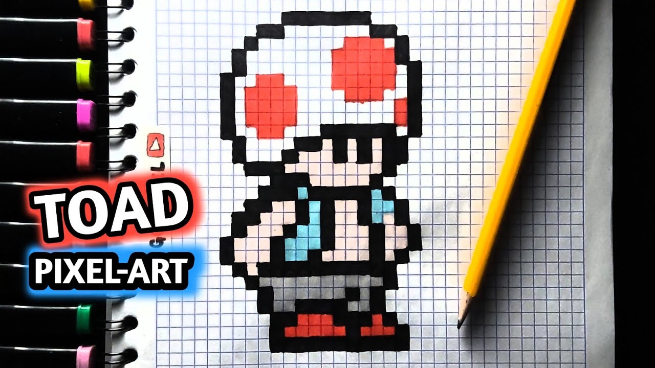 Como Dibujar A TOAD | PASO A PASO FACIL (pixel art) | how to draw tobi ...