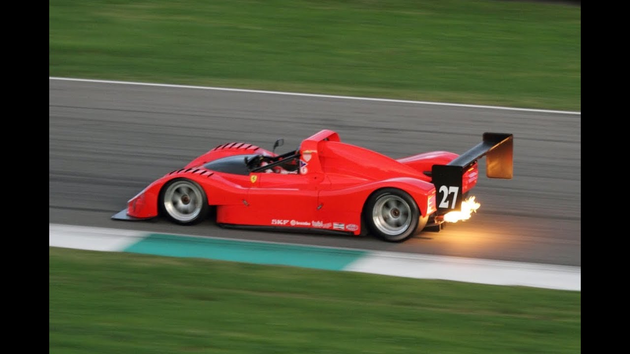 Ferrari F333 SP on track - Flames!!! - YouTube