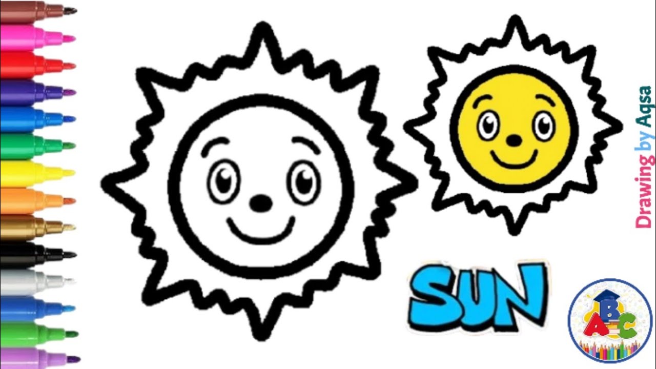 SUN Drawing -Easy Kids Drawings - YouTube