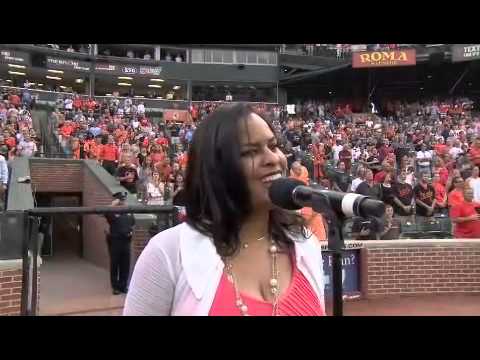 National Anthem sung by Geneva Renee at Orioles Park in Camden Yards ...