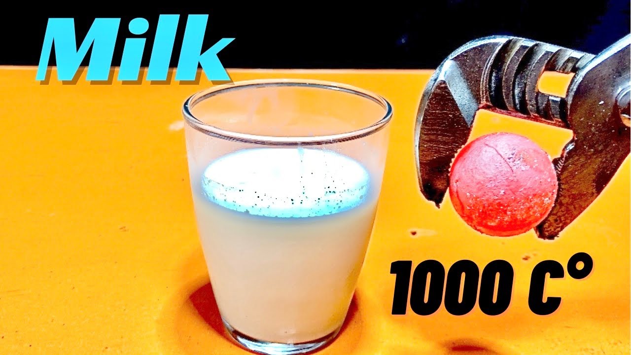 Glowing 1000 degree Metal Ball Vs. Milk | Experiment - YouTube