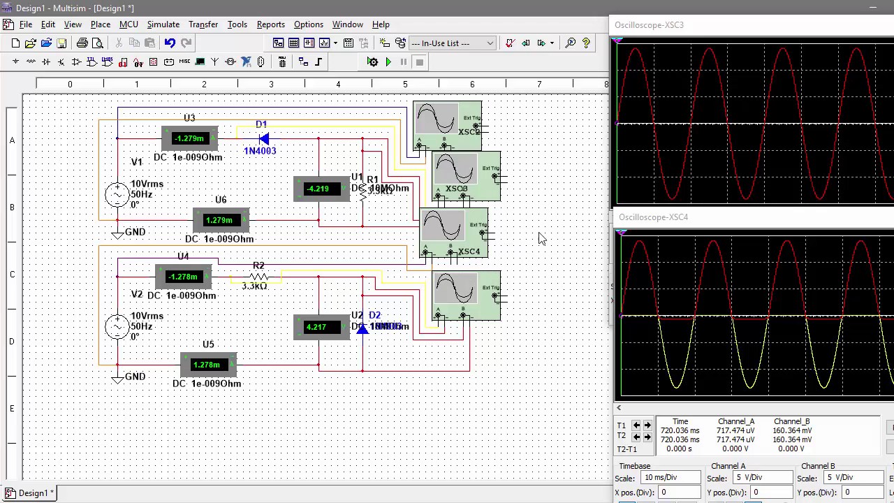 Hướng dẫn sữ dụng phần mềm multisim 13 mô phỏng diode - YouTube