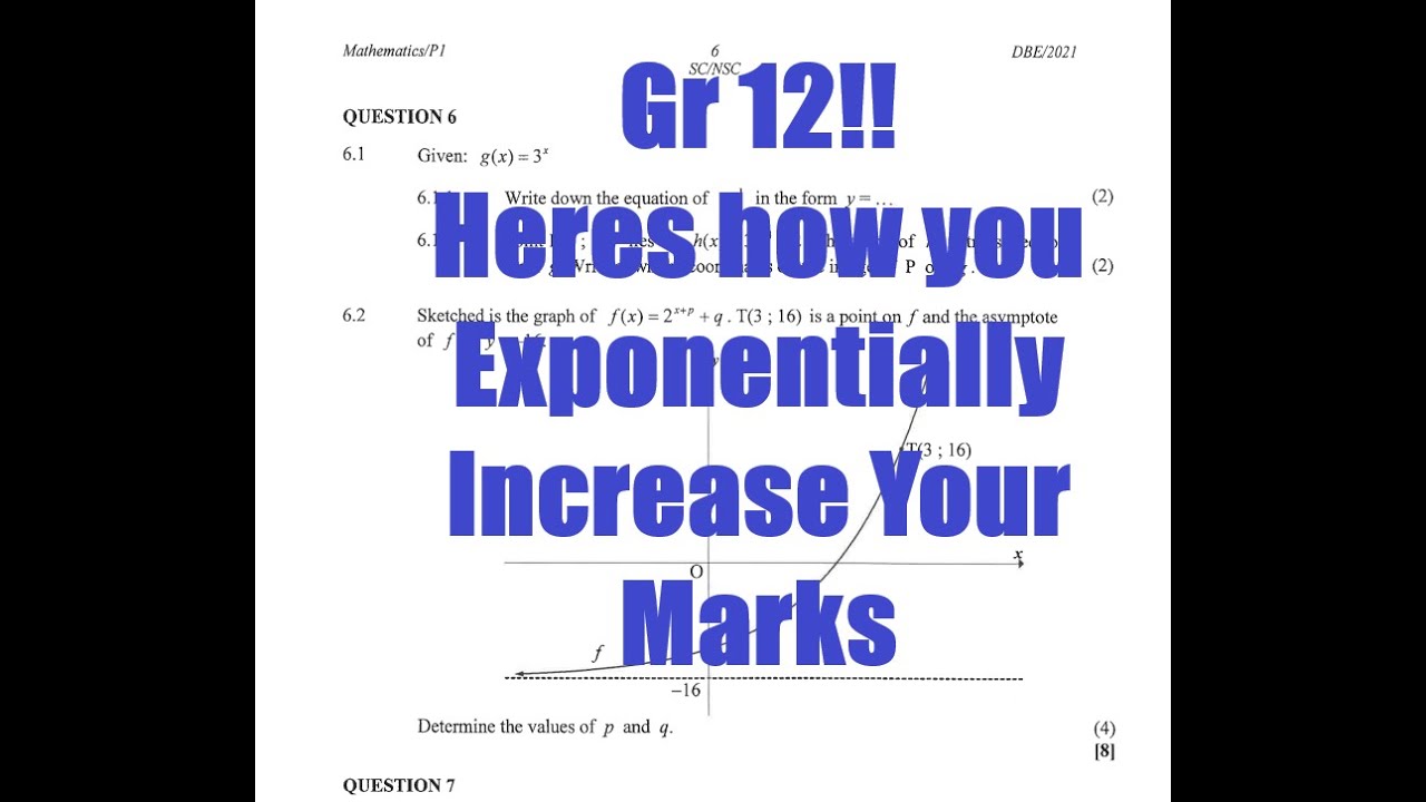 May/June 2021 Math Paper 1 Past Paper Question 6 Exponential Functions ...